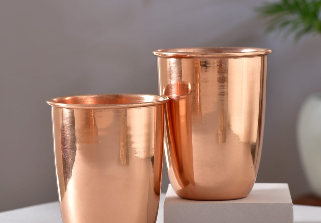 Vidwan Set of 2 Copper Glasses (Plain) – Vidwan